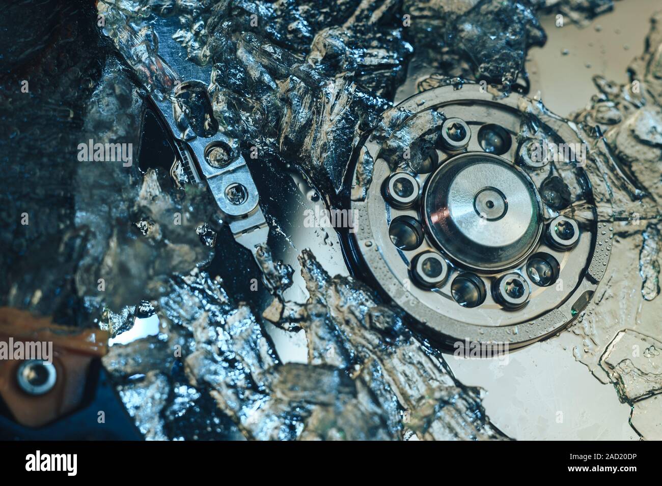 Beautiful open detail frozen hard disk background. Concept protection ...