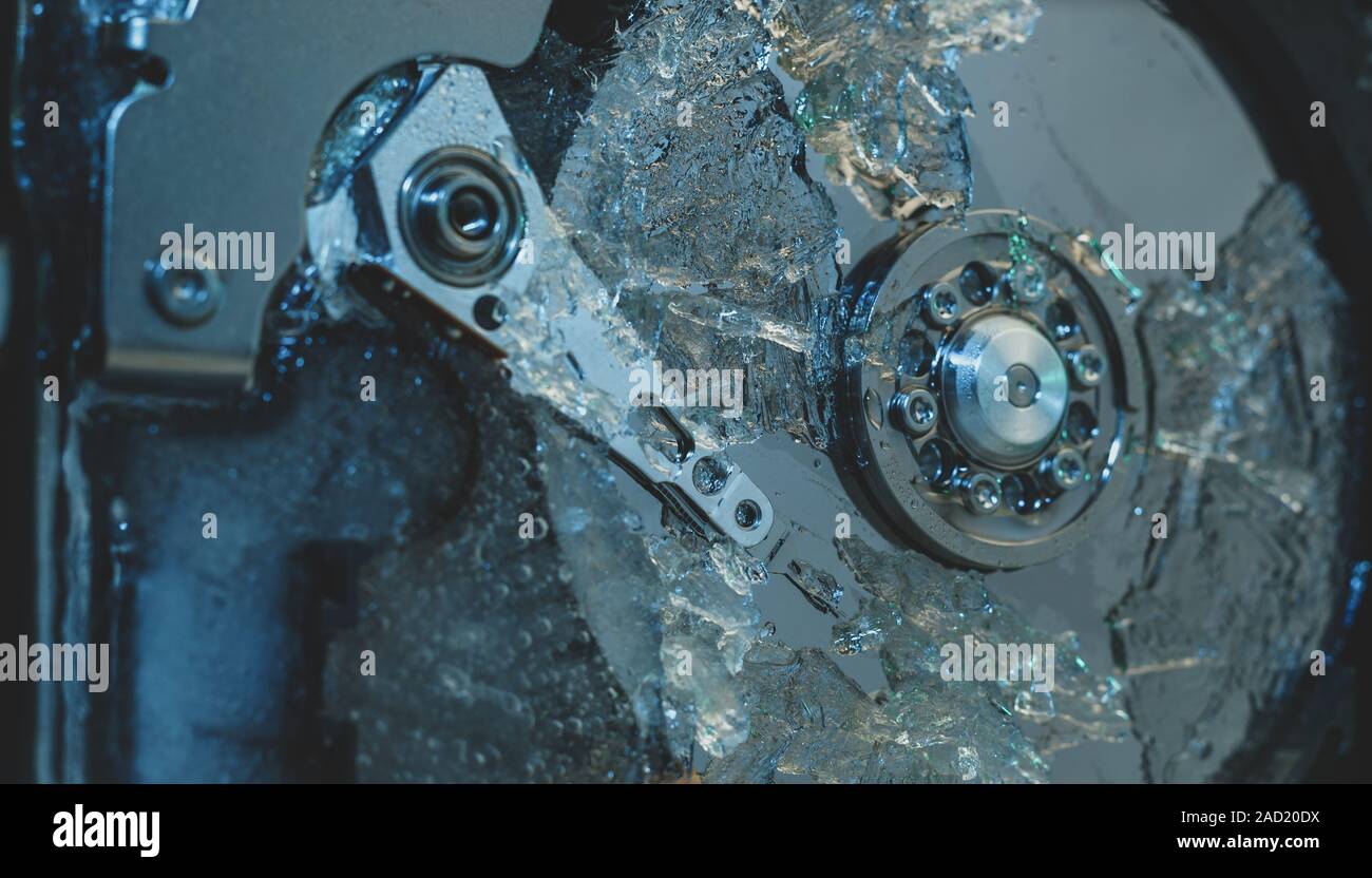 Close up beautiful open detail frozen hard disk background. Concept ...