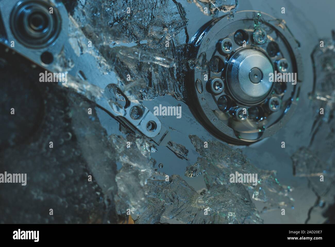 Close up beautiful open detail frozen hard disk background. Concept ...