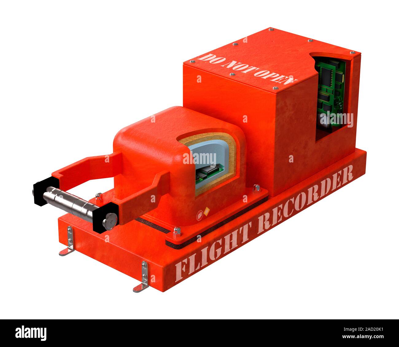 Aircraft flight recorder. Computer illustration of an aircraft flight ...