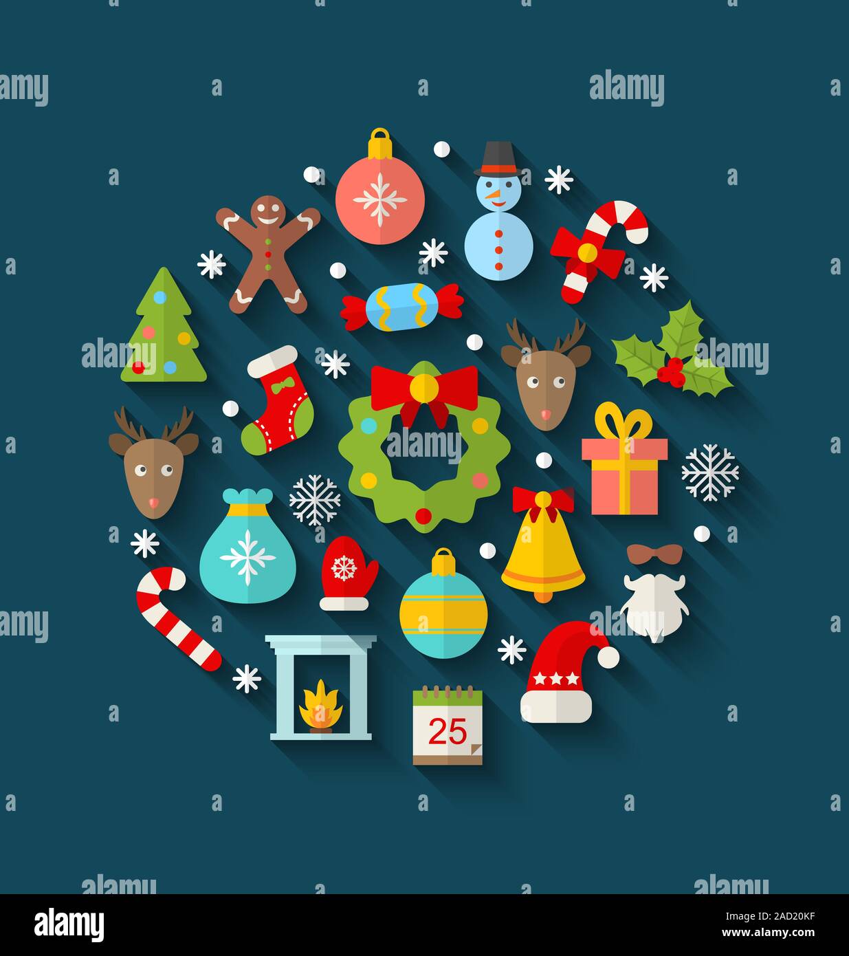 Christmas Colorful Objects and Elements Stock Photo - Alamy