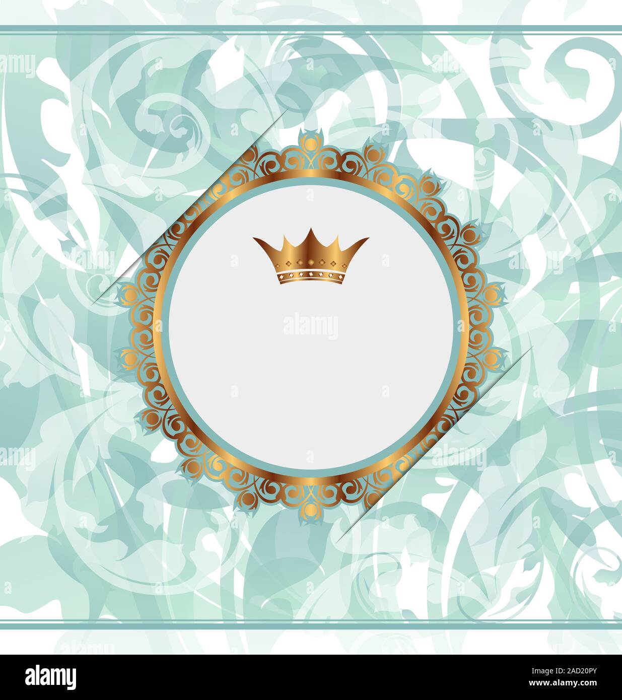 Royal background with golden ornate frame and heraldic crown Stock ...