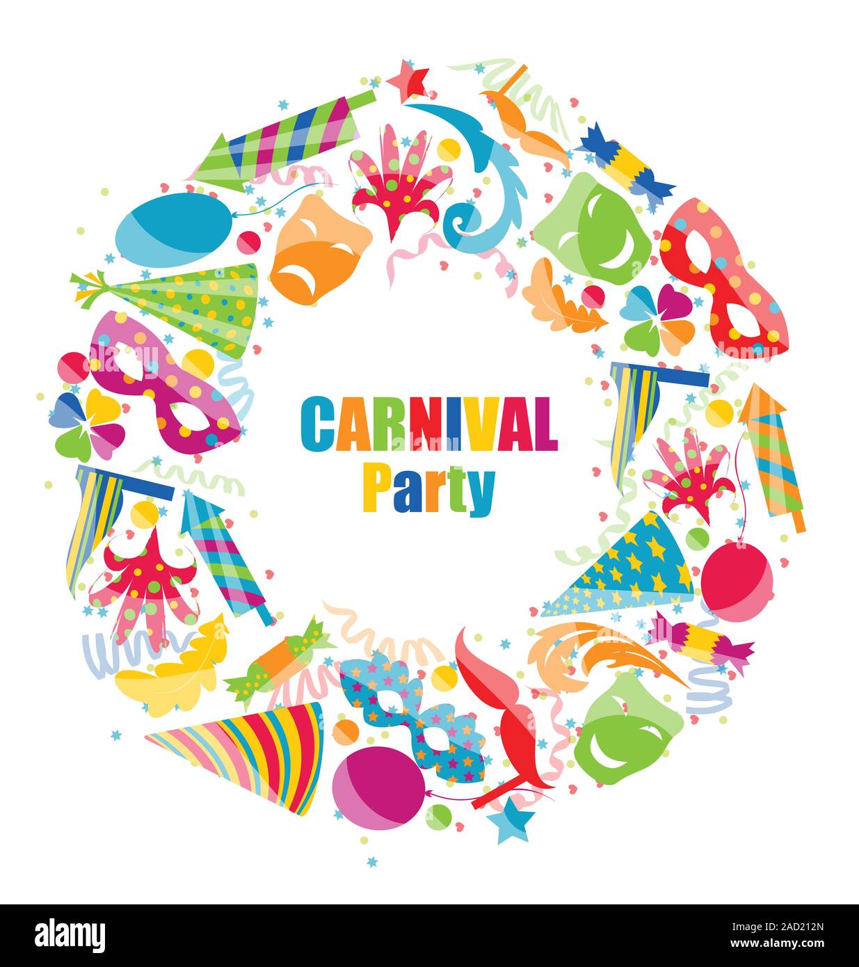 Frame Celebration background with carnival stickers and objects Stock ...