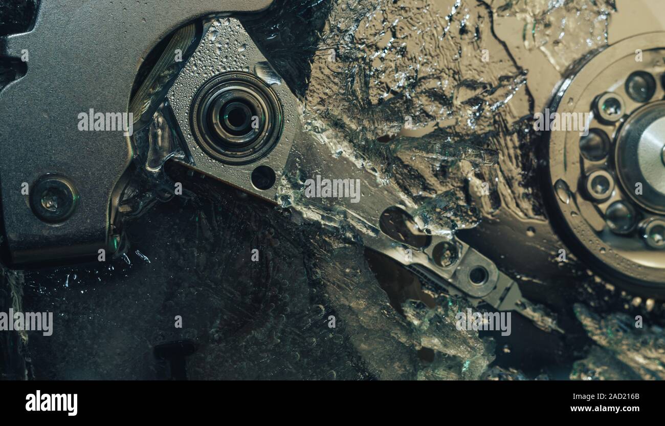 Close up beautiful open detail frozen hard disk background. Concept ...