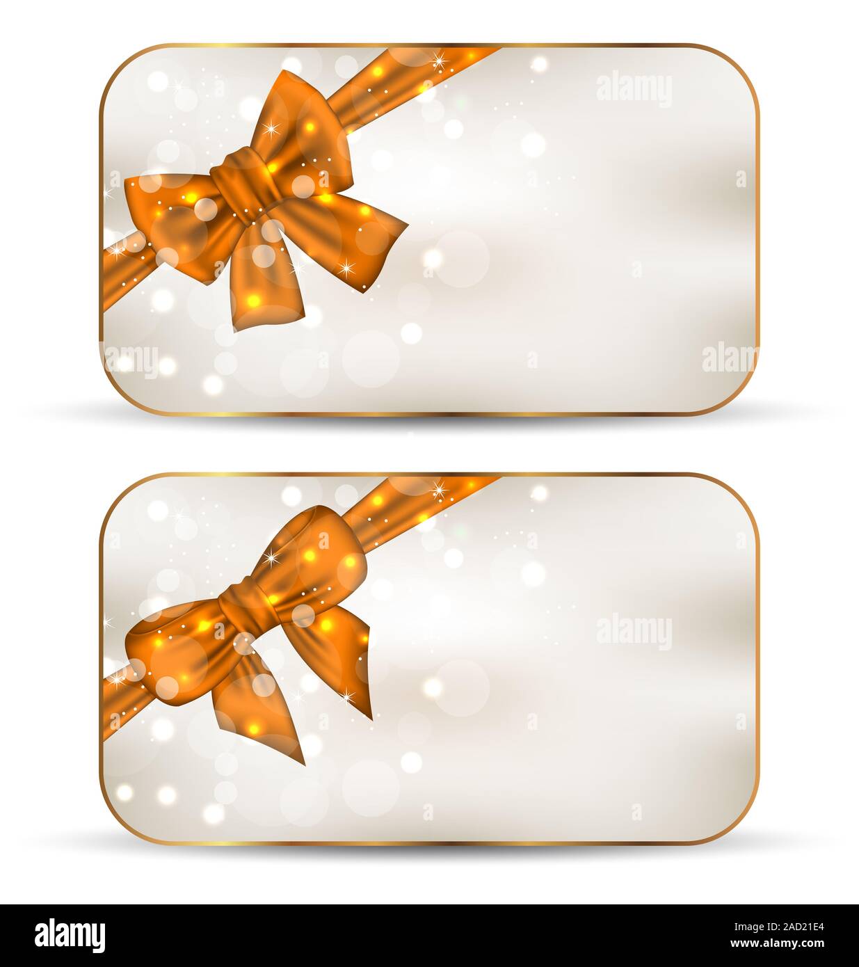 Set of cute cards with gift bows Stock Photo - Alamy