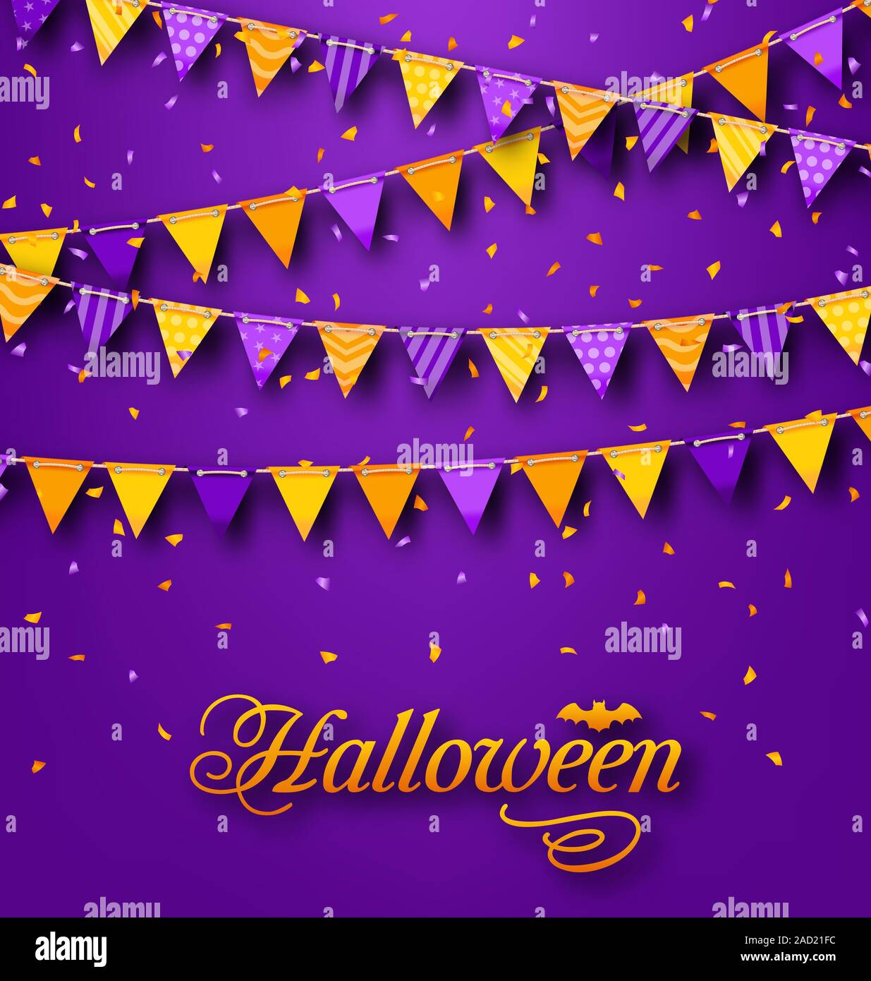Halloween Party Background with Hanging Triangular String Stock Photo ...