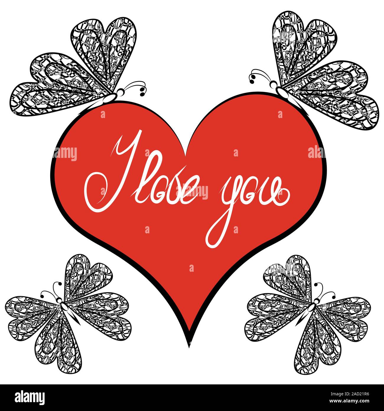 Lettering I love you - declaration of love on Valentines Day Stock ...