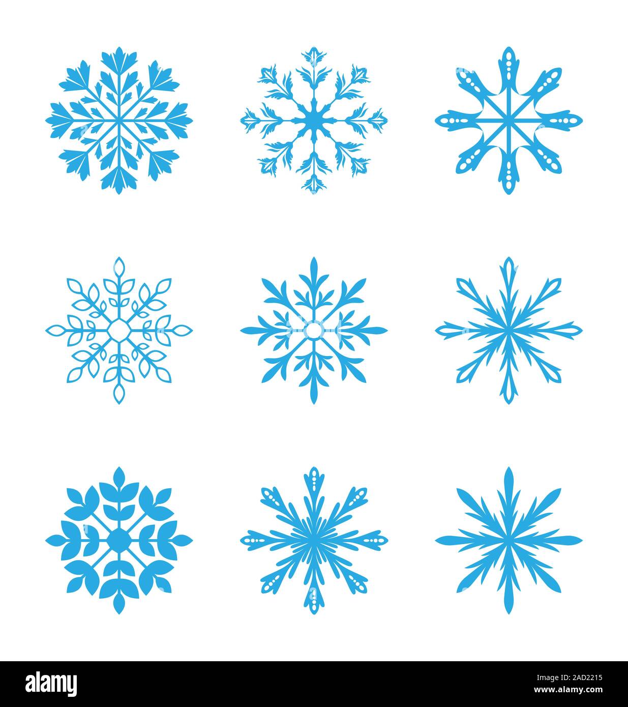 Set of different snowflakes isolated on white background Stock Photo ...