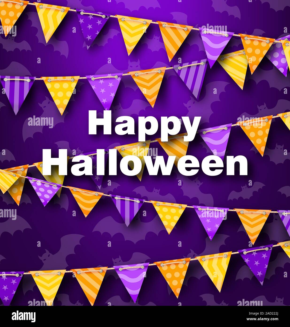 Colorful Hanging for Triangular String Halloween Party Stock Photo - Alamy