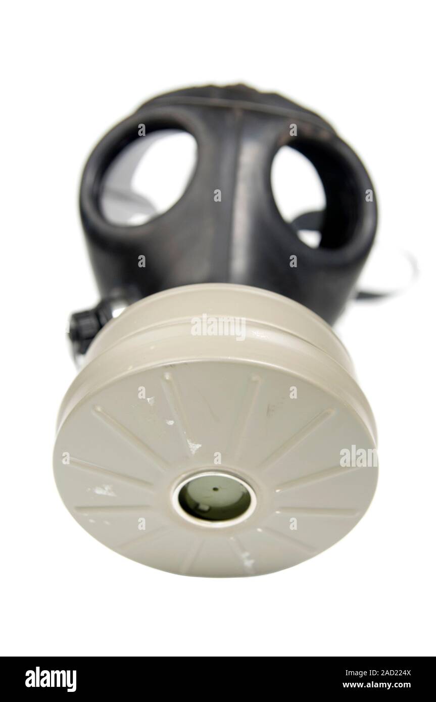 Cutout of a Gas Mask on white background front view Stock Photo - Alamy