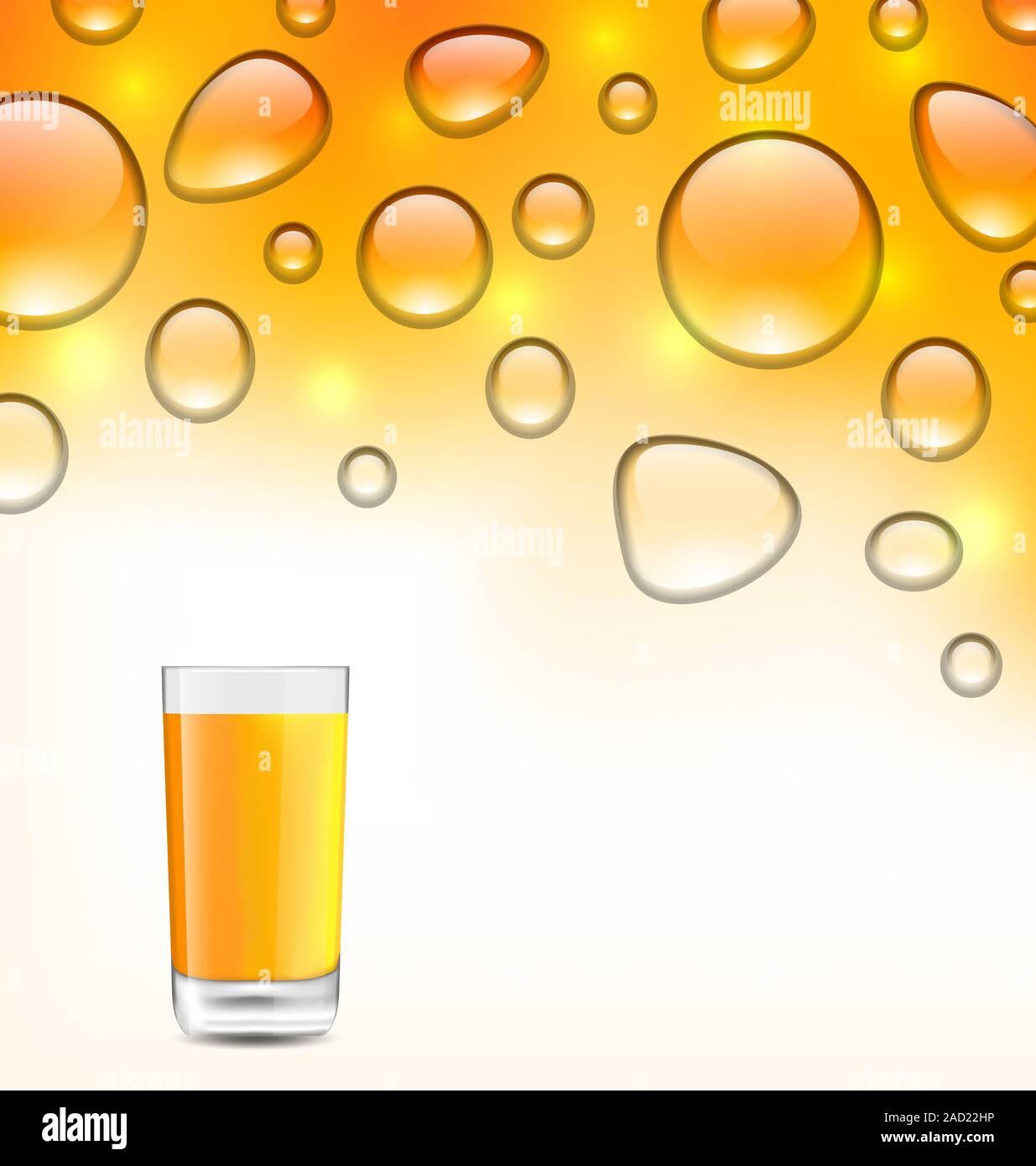 Clean Water Droplets with Orange Juice Stock Photo - Alamy
