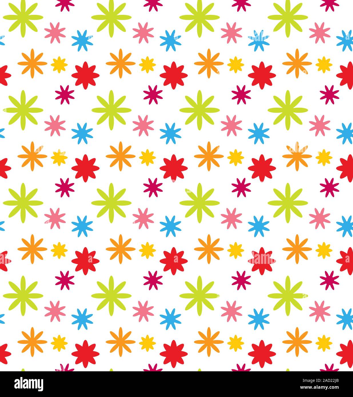 Seamless Floral Kid Texture with Colorful Flowers Stock Photo - Alamy