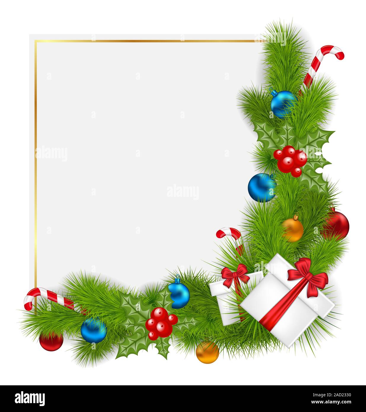 Decorative border from a traditional Christmas elements Stock Photo - Alamy