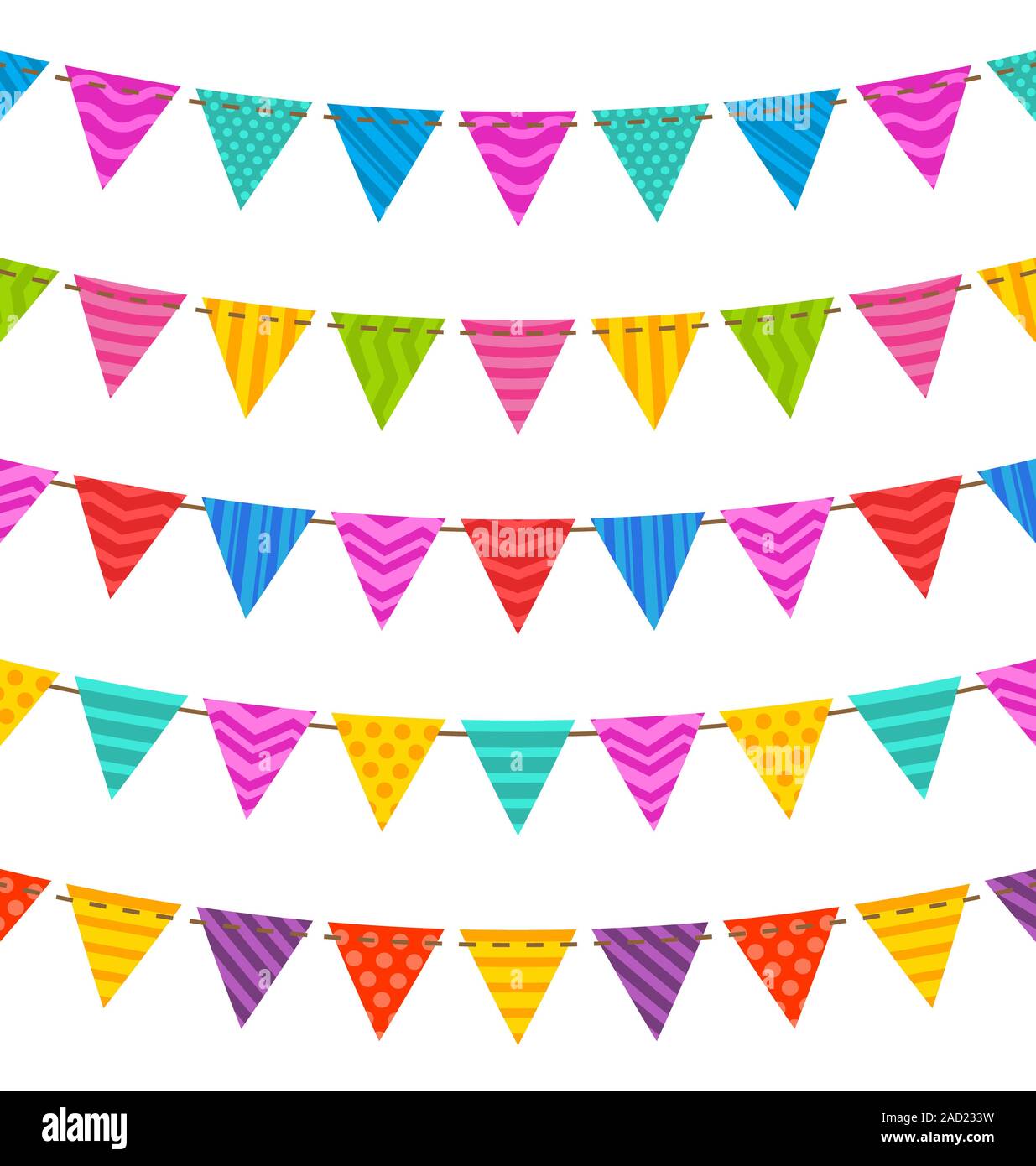 Group Hanging Bunting Party Flags Stock Photo - Alamy
