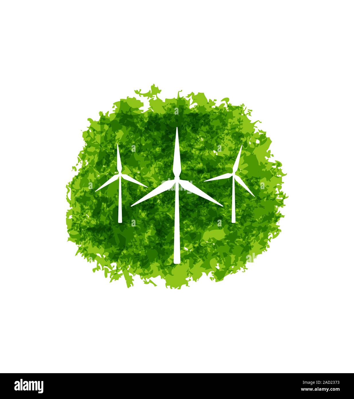 Concept illustration wind turbines Cut Out Stock Images & Pictures - Alamy