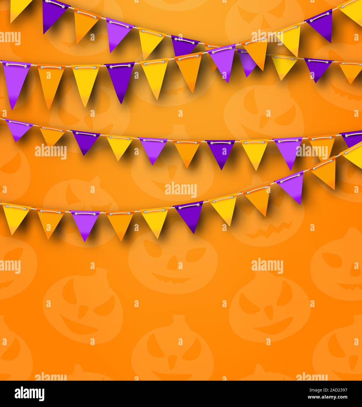 Halloween Party Background with Colored Bunting Pennants Stock Photo ...