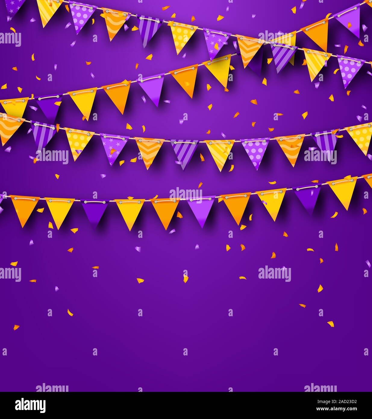 Halloween Party Background with Colored Bunting Pennants Stock Photo ...