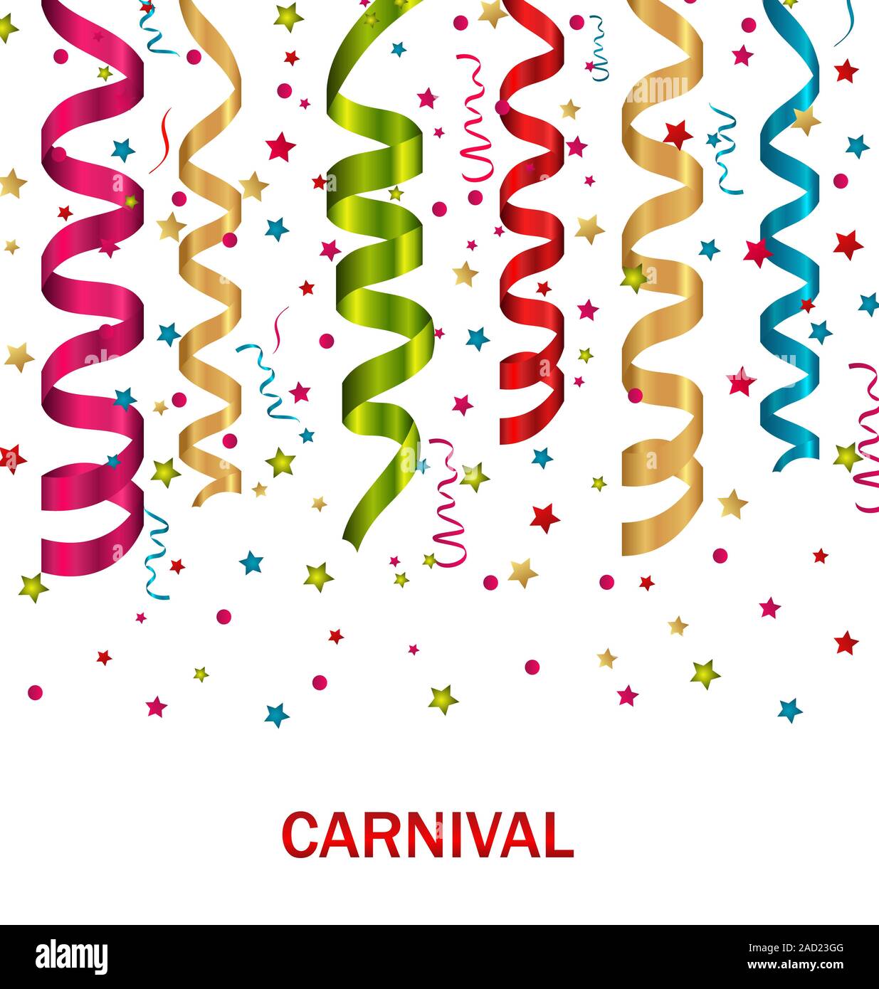 Carnival background with set colorful paper serpentine Stock Photo - Alamy