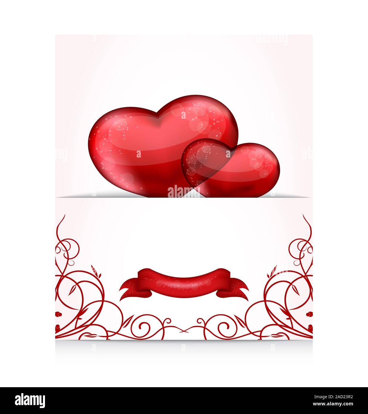 Valentine's day letter with hearts Stock Photo - Alamy