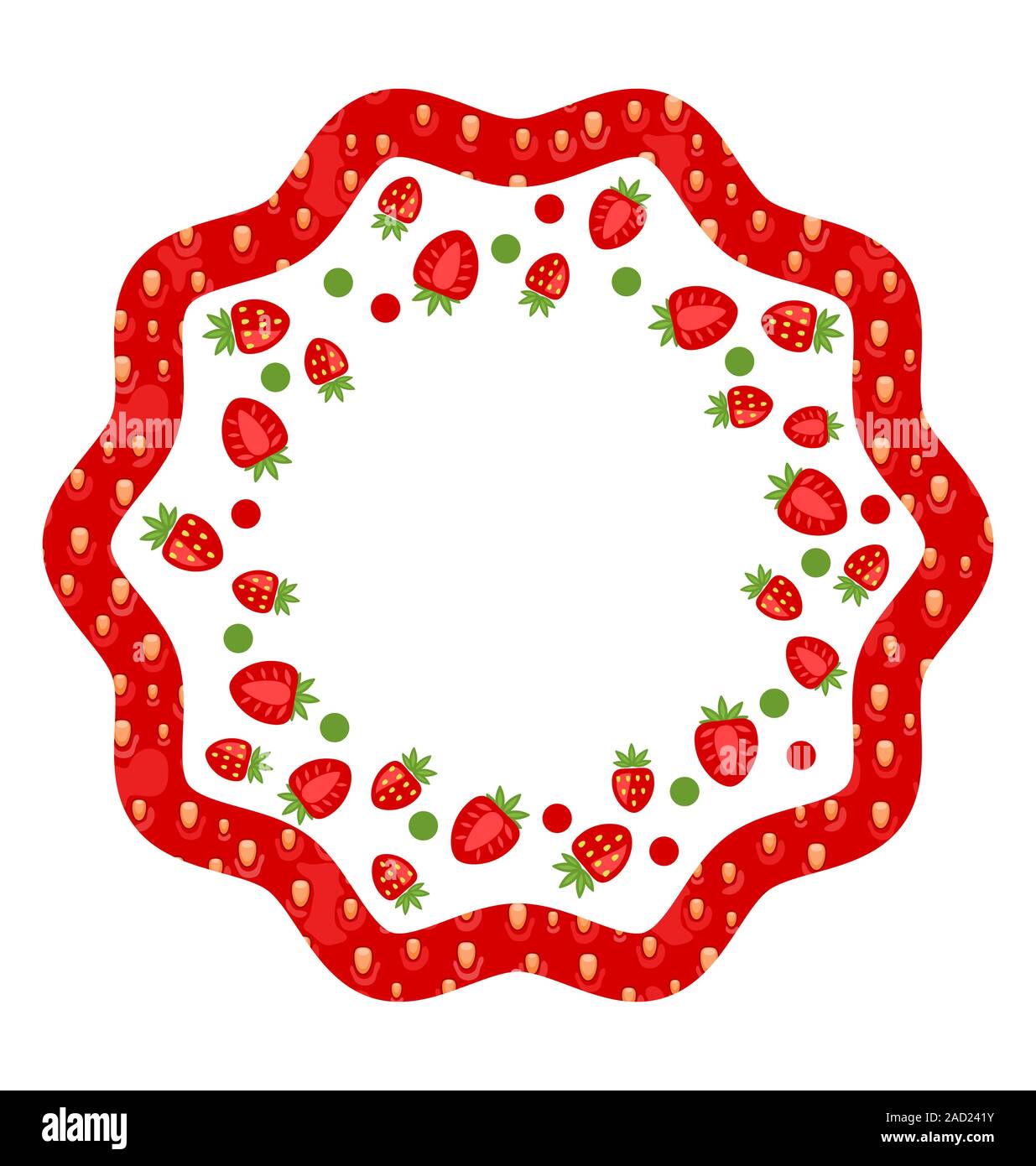 Strawberry circle frame red berry hi-res stock photography and images ...