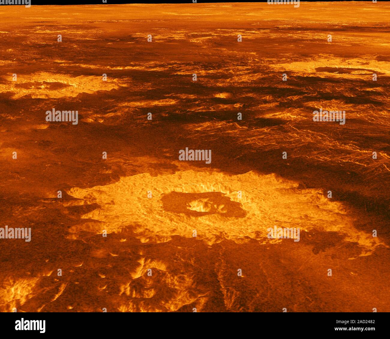 Surface of Venus. 3D computer-generated composite radar image showing ...