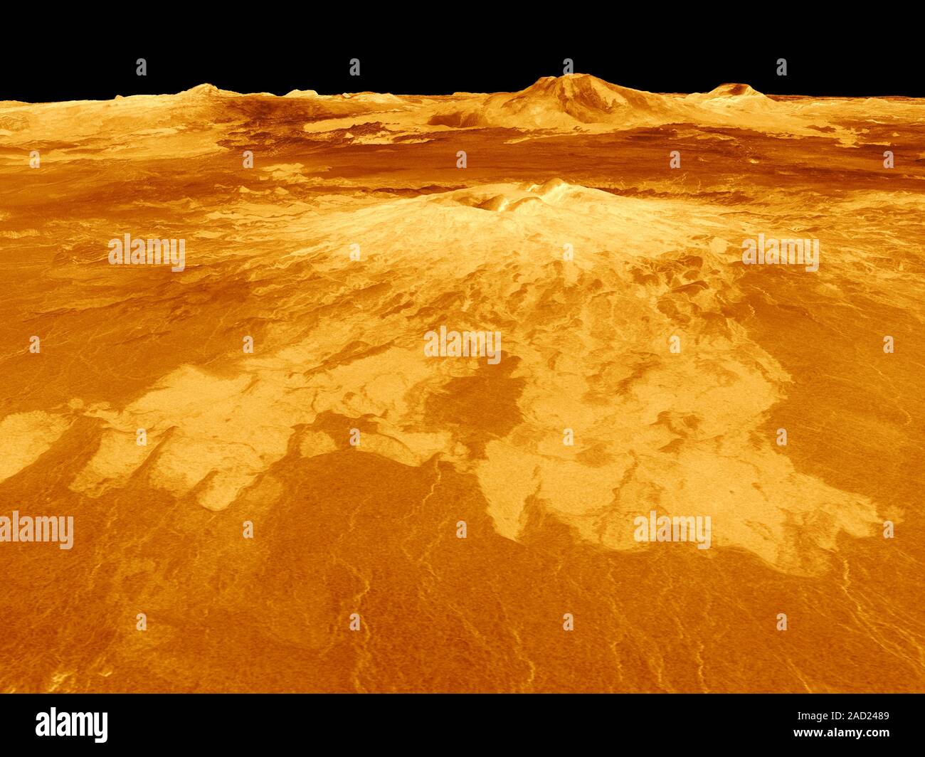 Surface of Venus. 3D computer-generated composite radar image showing ...