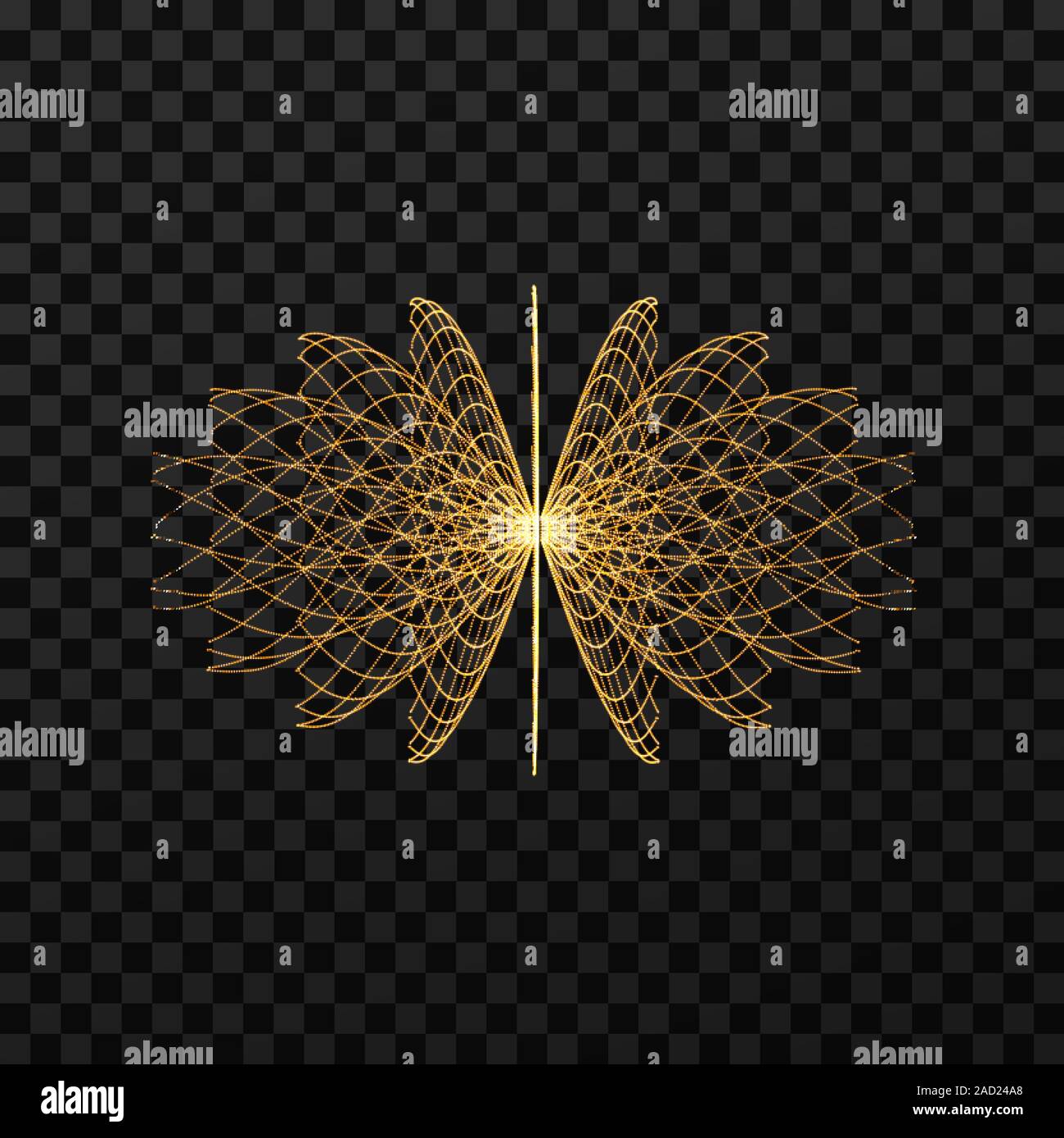 Array with dynamic particles. 3d technology style. Abstract background ...