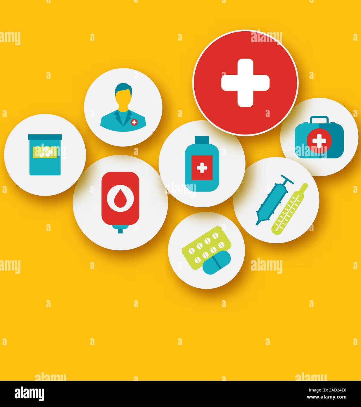 Set colorful medical icons for your design Stock Photo - Alamy