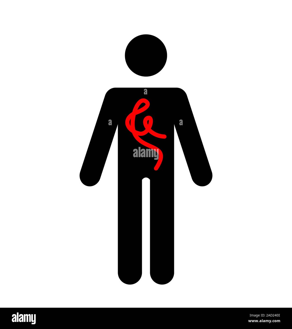 Human icon with Ebola Virus pathogen, isolated on white background ...