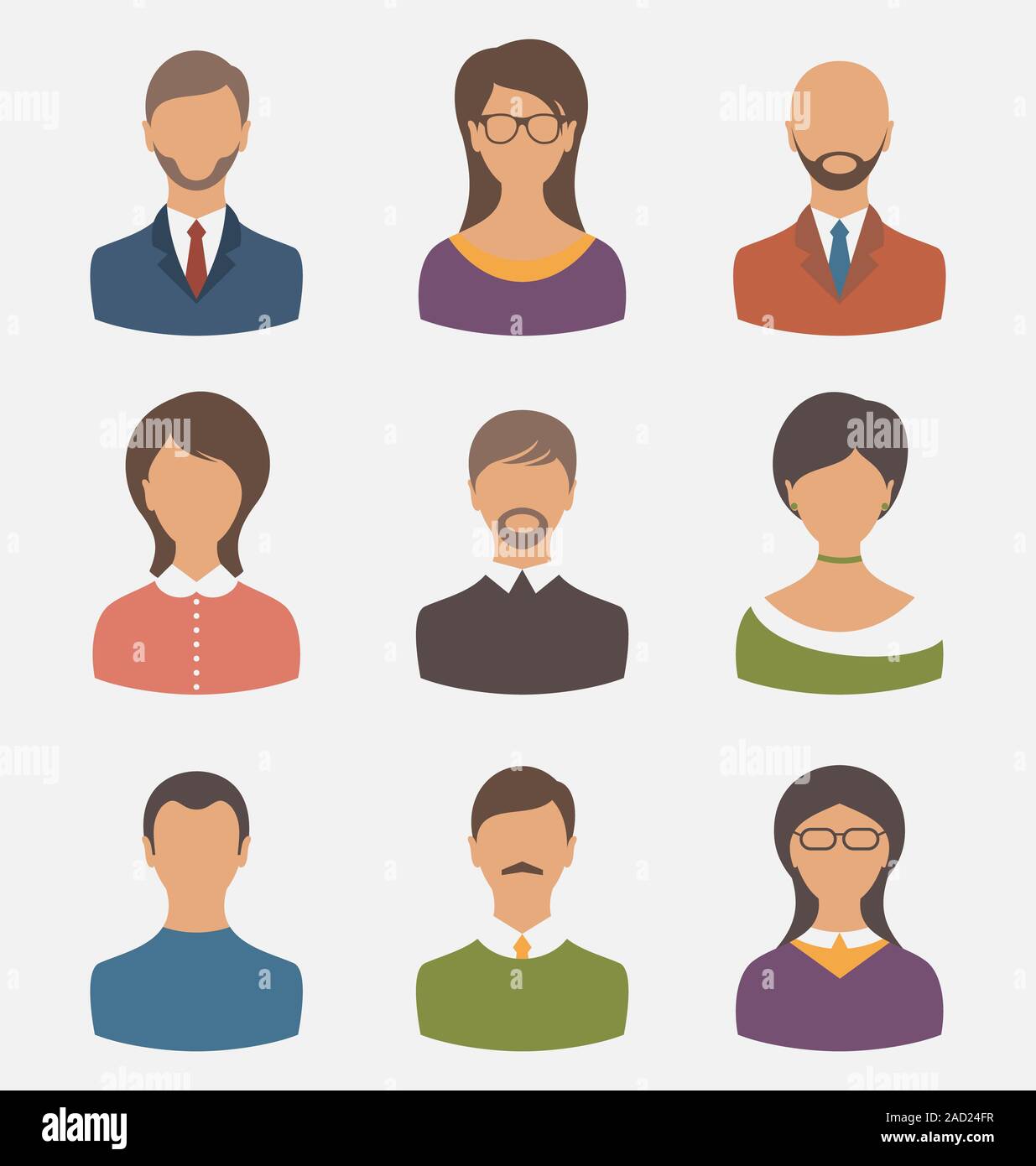 Different human icons isolated on white background Stock Photo - Alamy