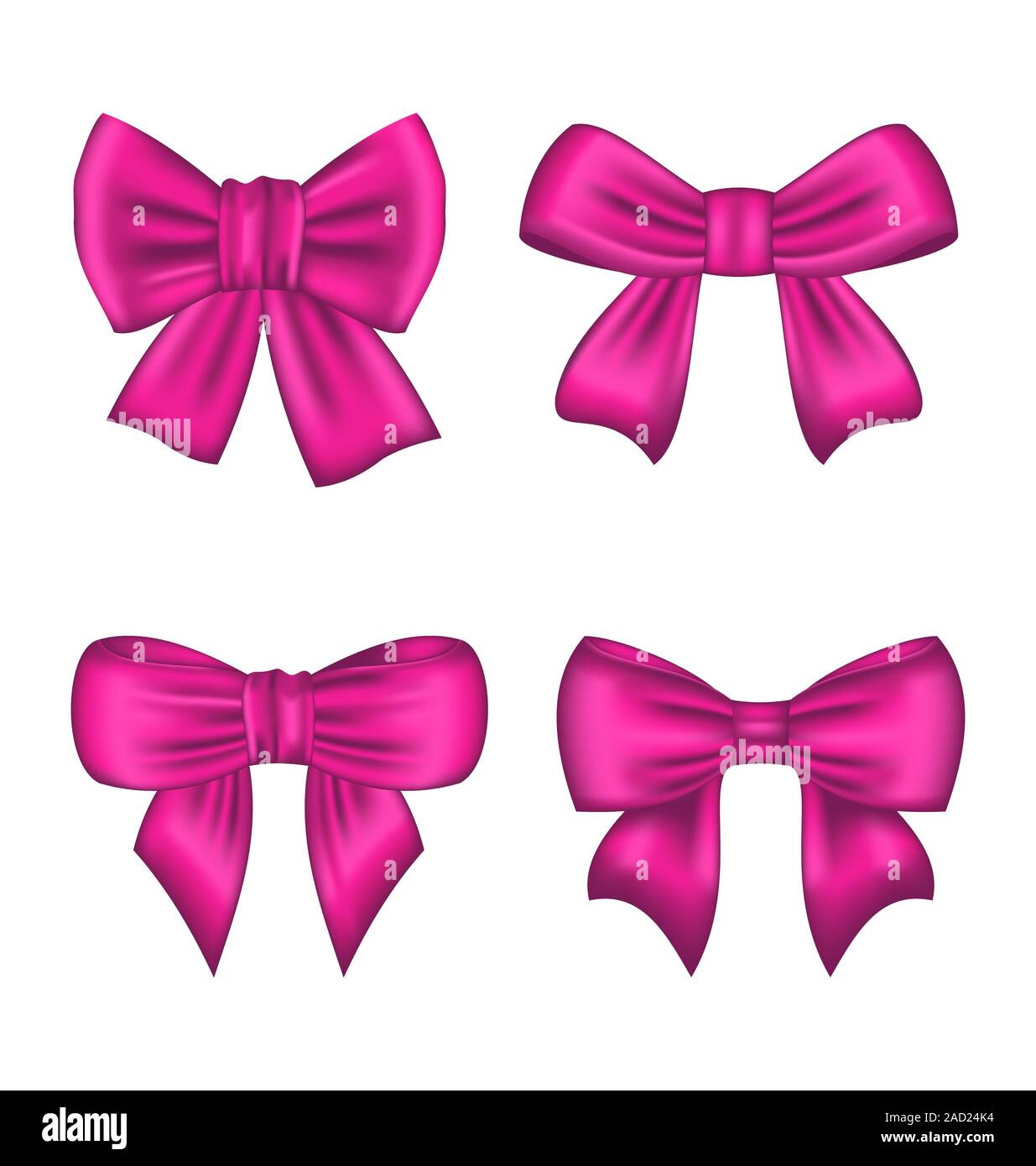 Collection Pink Silk Gift Bows Isolated Stock Photo - Alamy