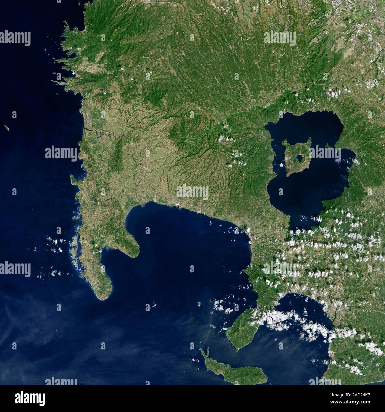 Luzon island. Satellite image of the southwestern tip of Luzon island ...