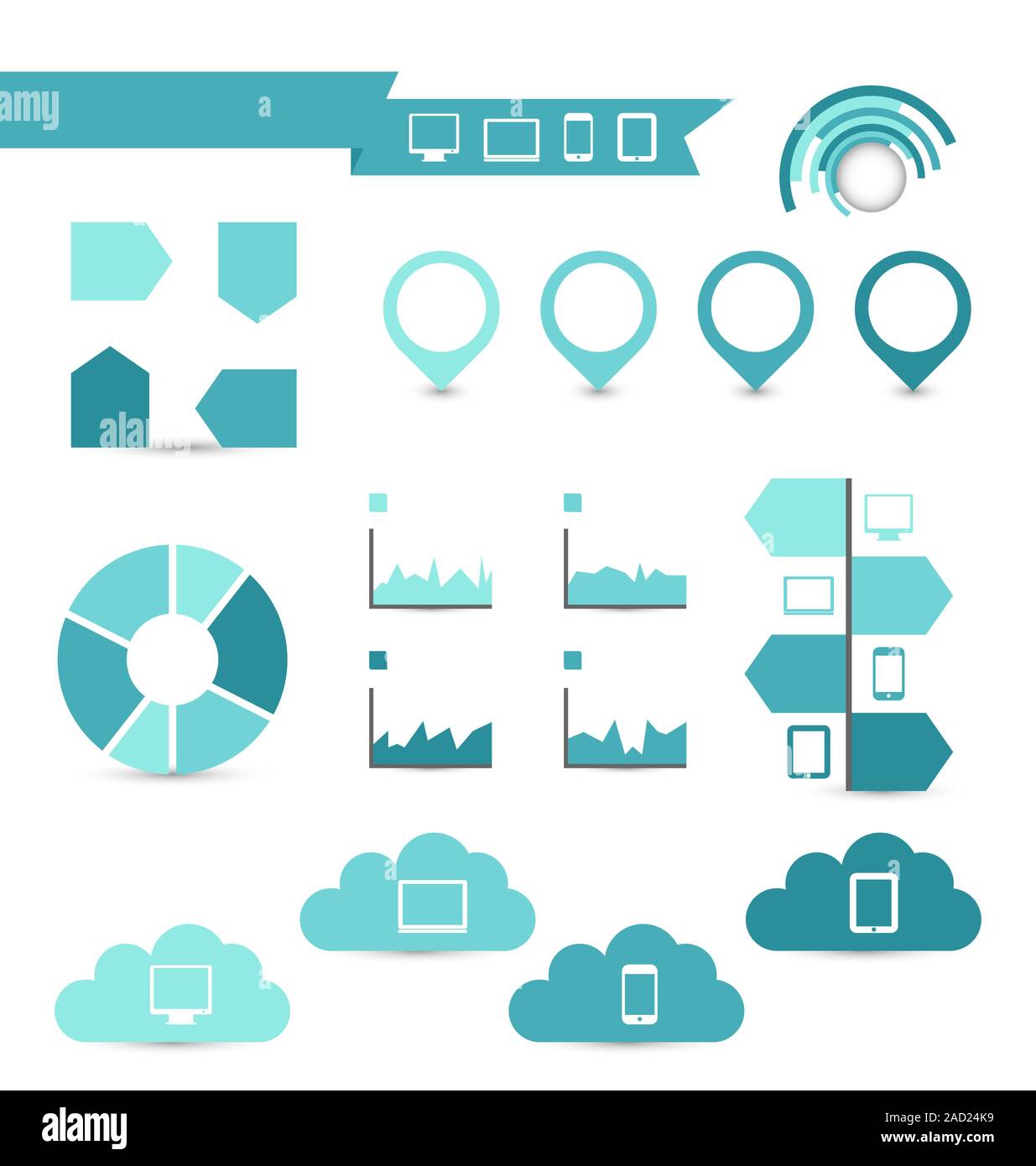 Set of infographic elements for your documents and reports with ...