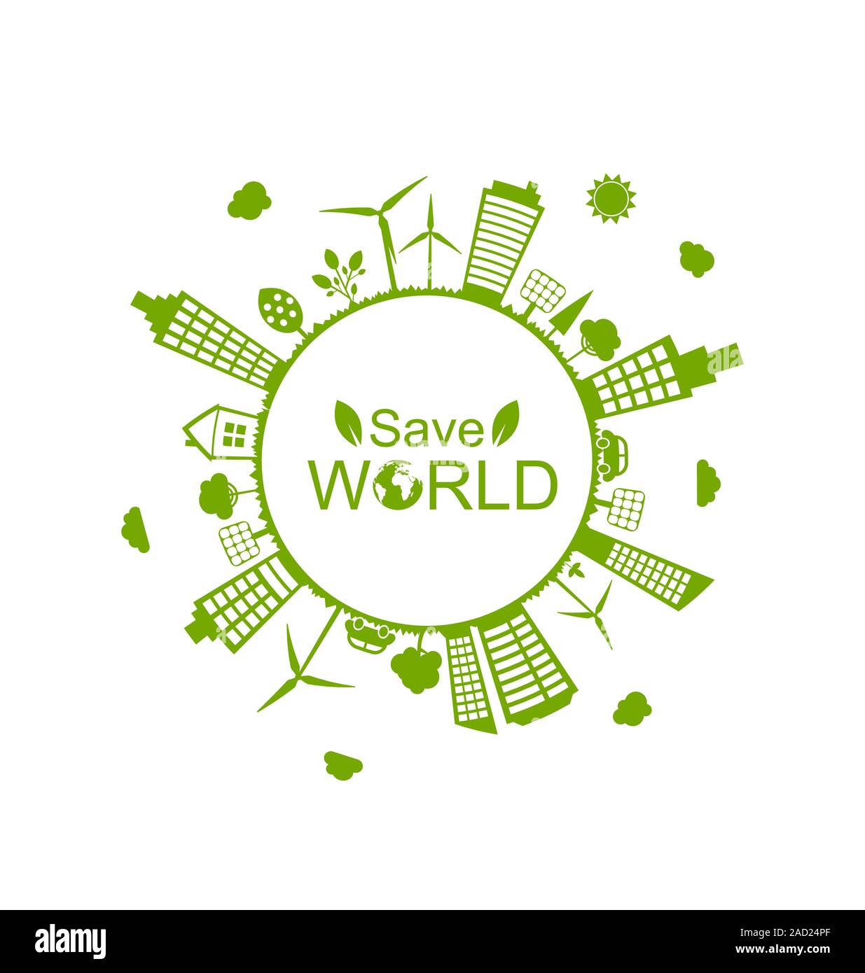 Green Futuristic World Stock Photo - Alamy