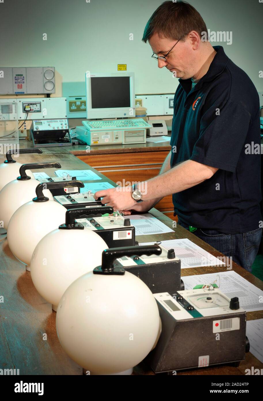 Neutron Counters Testing Engineer Testing And Calibrating A Series Of Handheld Neutron Counters