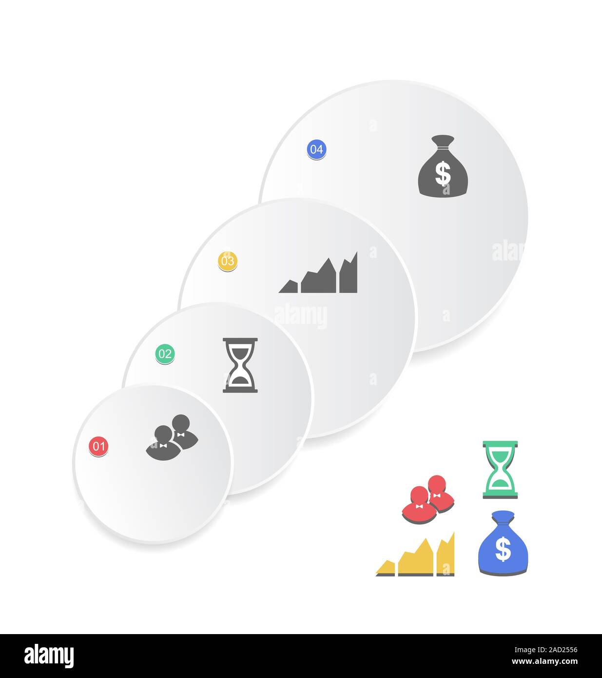 Infographic money icons Cut Out Stock Images & Pictures - Alamy