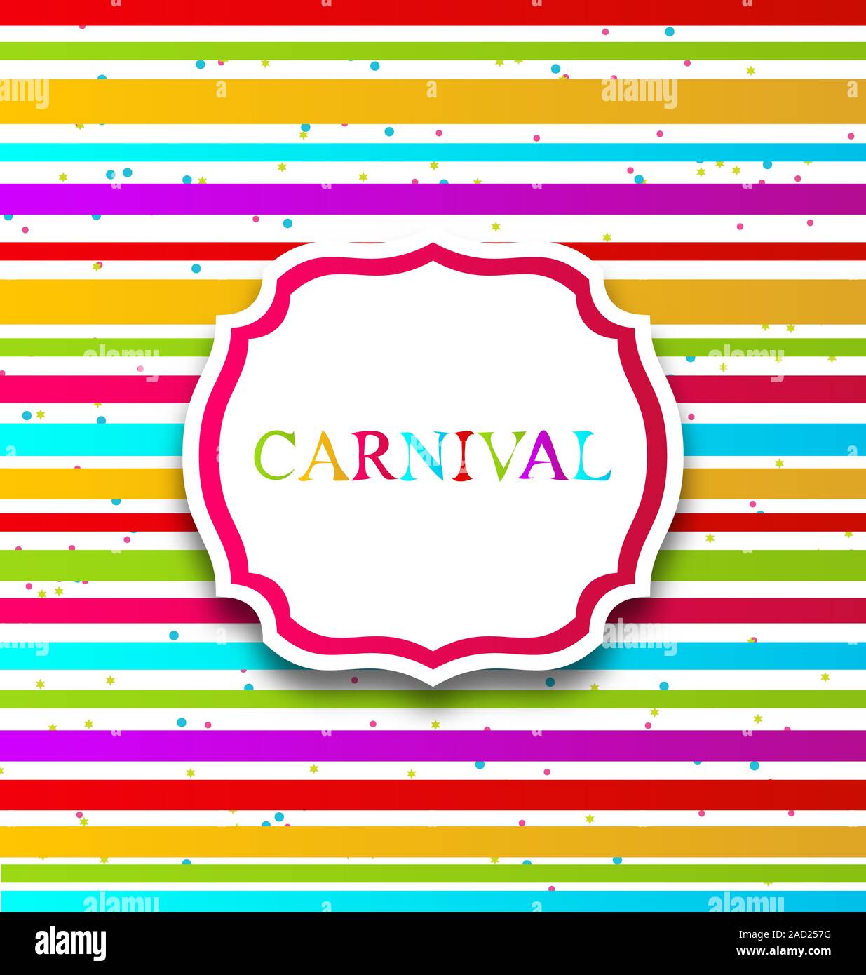 Colorful card with advertising header for carnival Stock Photo - Alamy