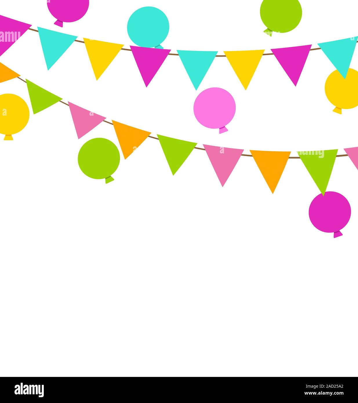 Buntings Flags Pennants and Balloons Stock Photo - Alamy