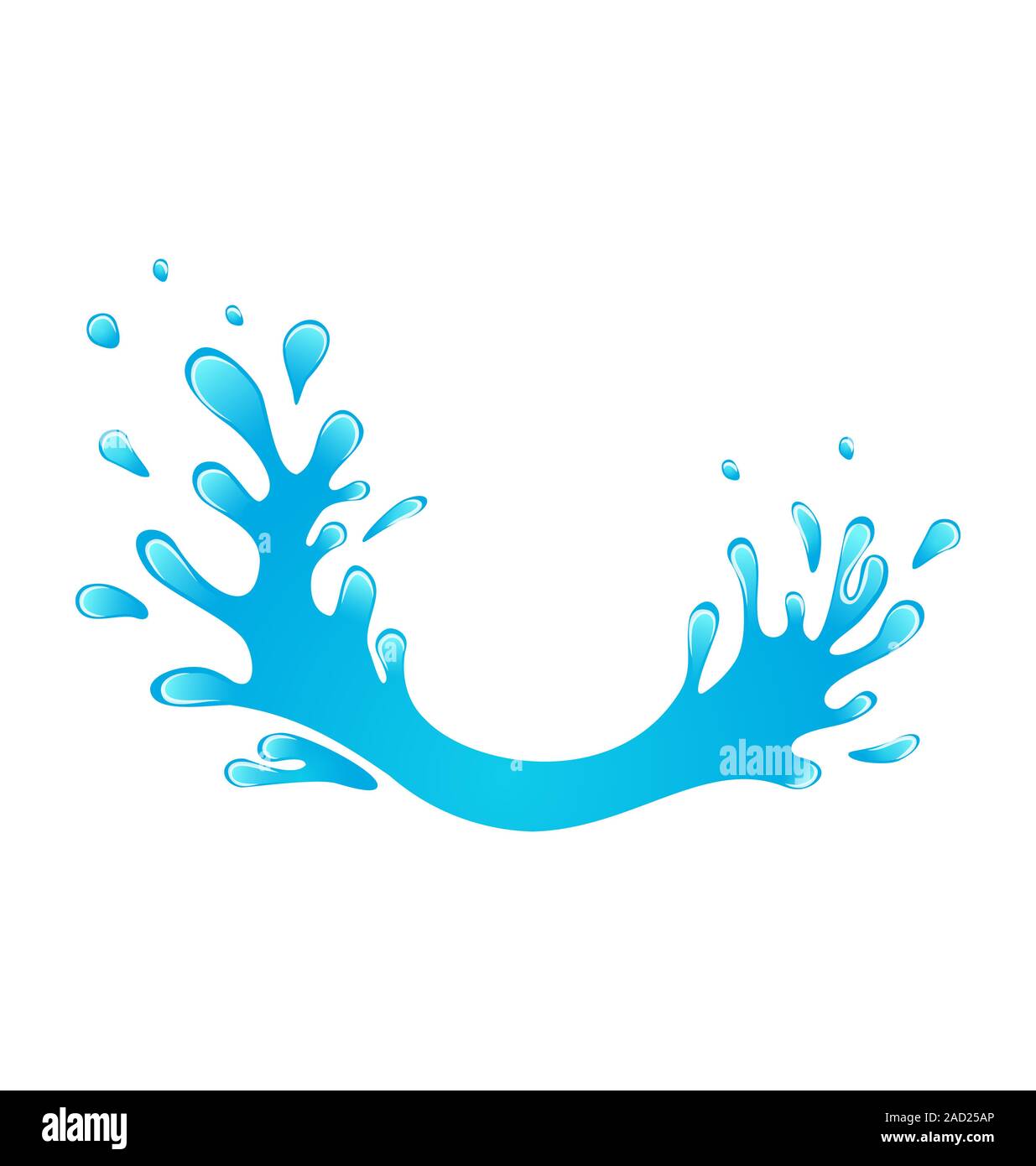 Blue water splash isolated on white background Stock Photo - Alamy