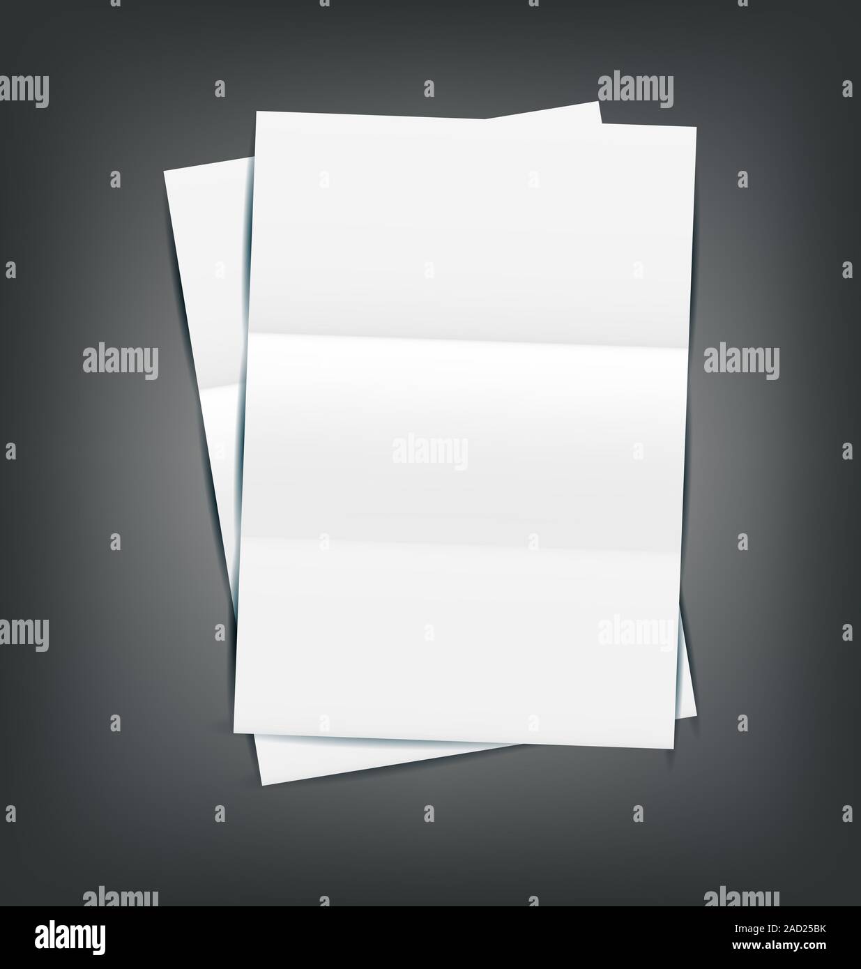 Illustration Two Empty Paper Sheet Stock Photo - Alamy