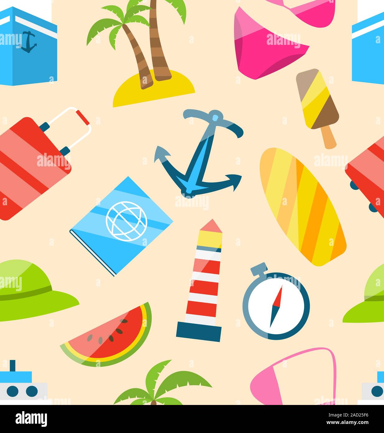 Seamless Texture of Travel on Holiday Journey Stock Photo - Alamy