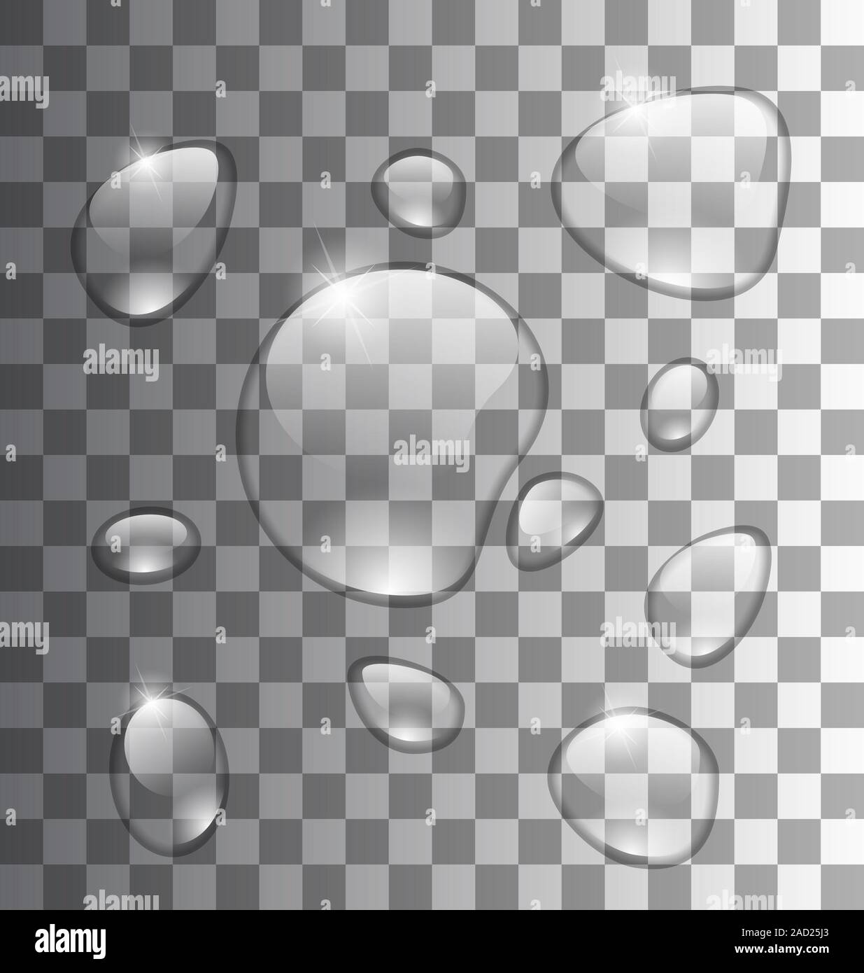 Pure clear water drops realistic set isolated illustration Stock Photo ...