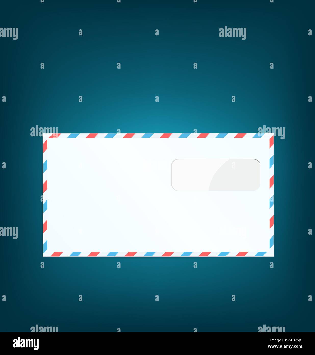 Single close envelope on blue background Stock Photo - Alamy