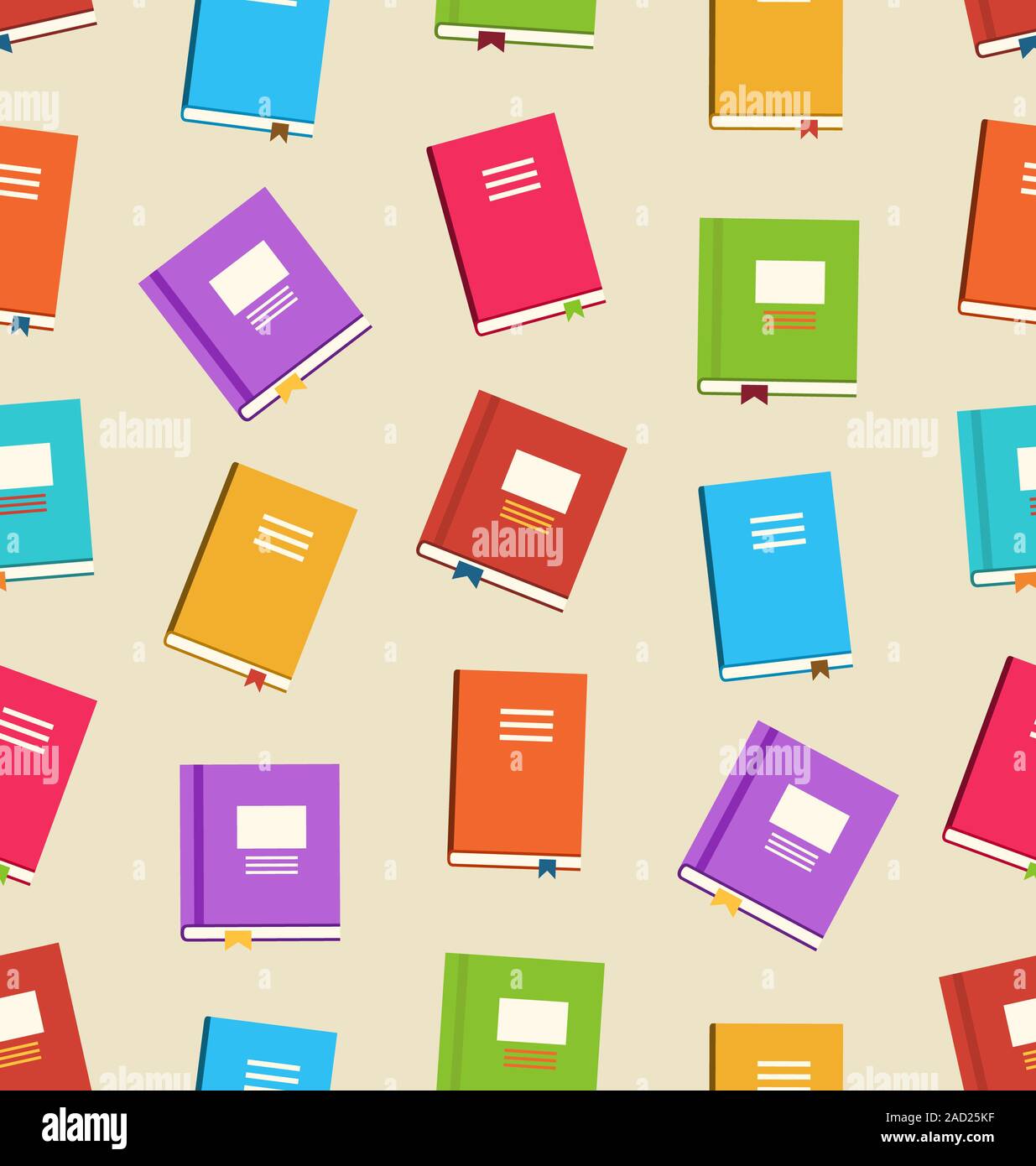 Seamless Pattern of Books for Education Stock Photo - Alamy