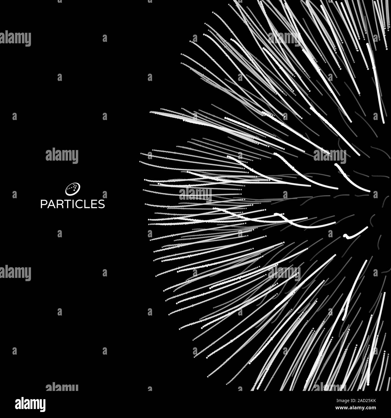Array with dynamic particles. 3d futuristic technology style. Abstract background. Vector ...