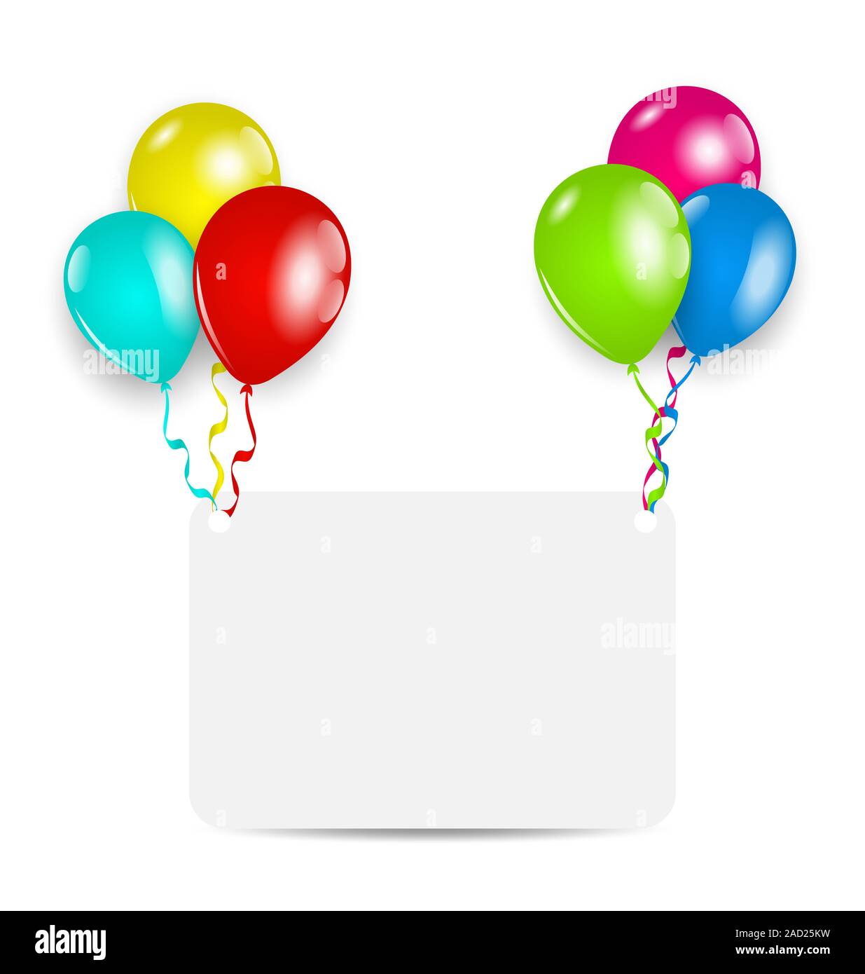 Greeting card with colorful balloons Stock Photo - Alamy