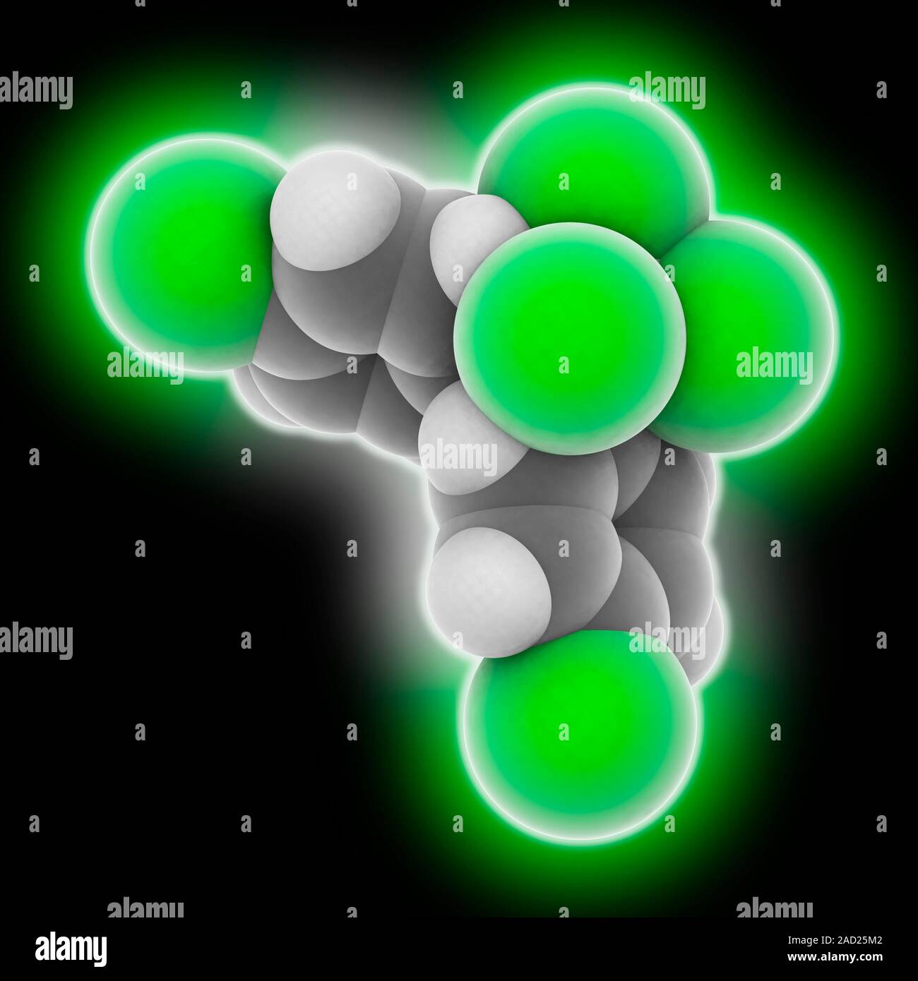 DDT insecticide. Molecular model of the insecticide ...