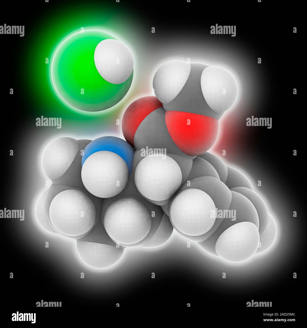 ADHD drug. Molecular model of the ADHD drug dexmethylphenidate ...