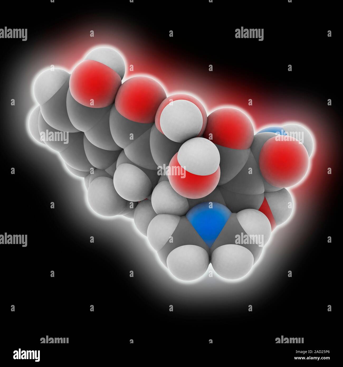 Doxycycline. Molecular model of the tetracycline antibiotic drug ...