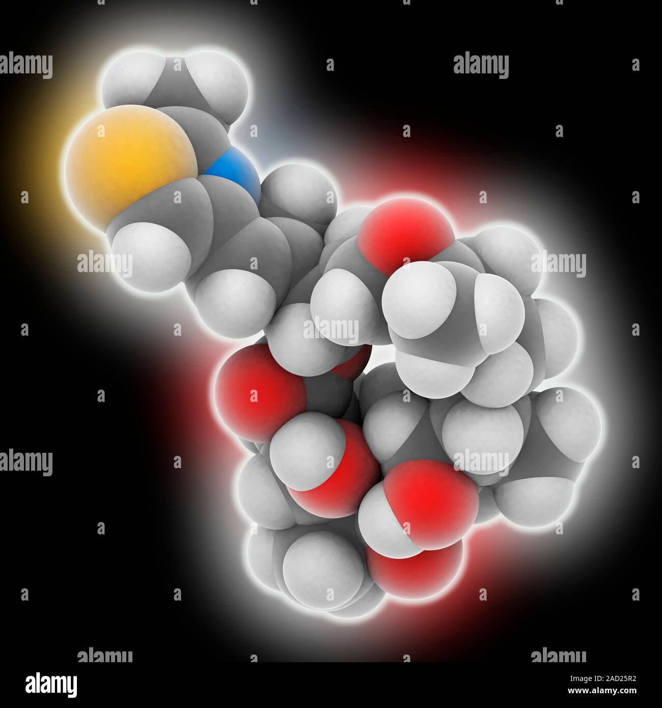 Epothilone B. Molecular model of the cancer drug epothilone B (C27.H41 ...